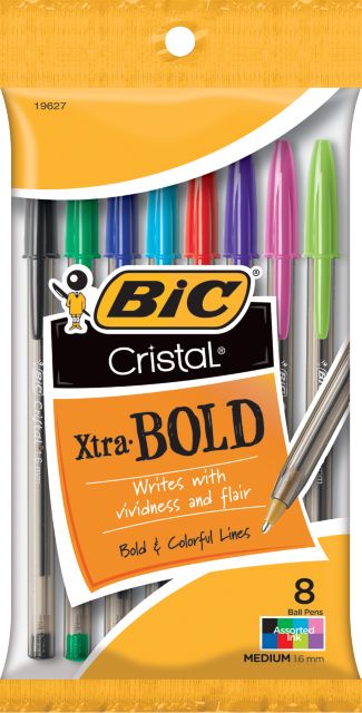 PEN 8PK CRISTAL XTRA BOLD AST | Lawson State Community College